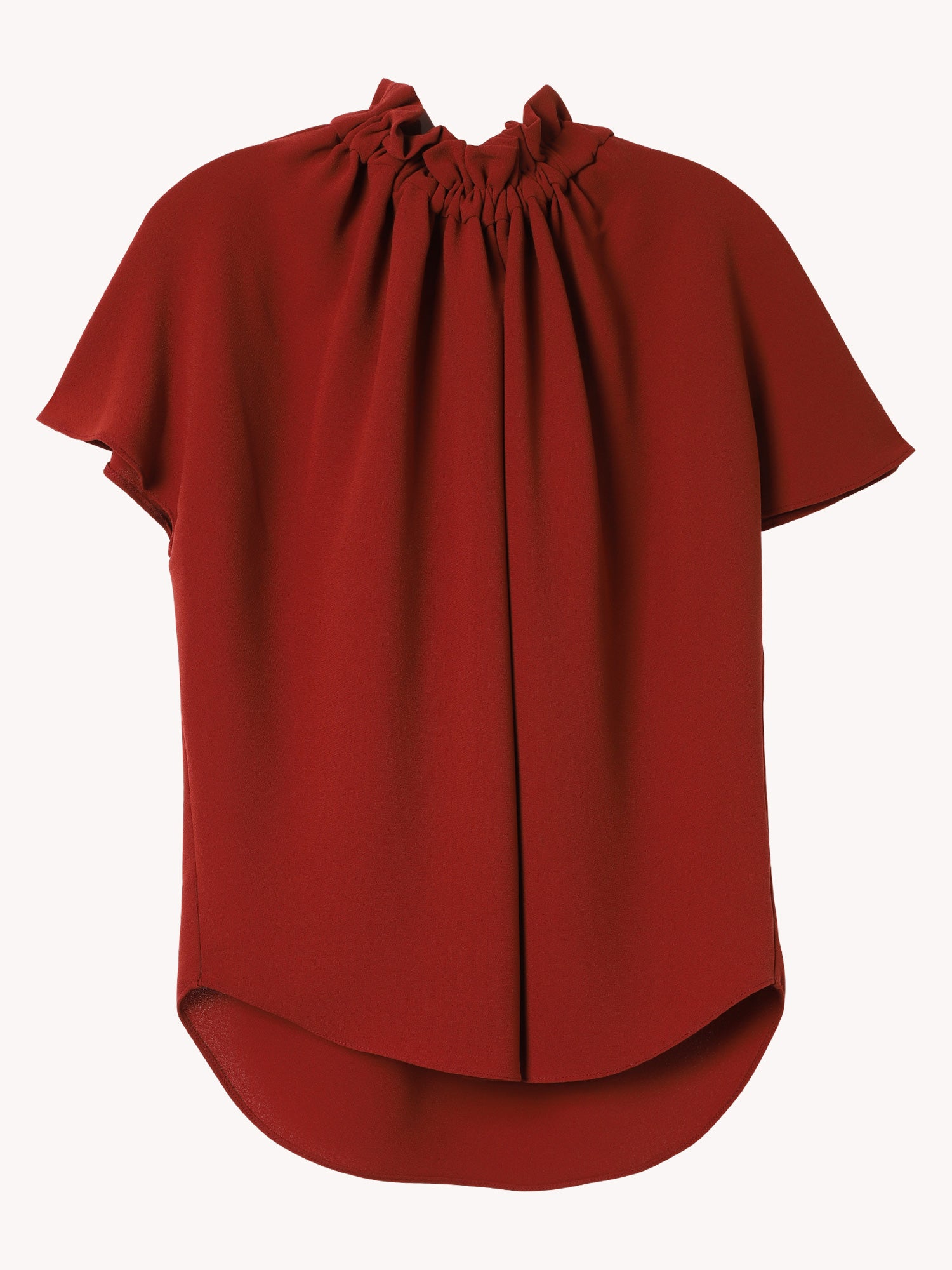 Short Ruffle Blouse in Carmine – CabanaCanary